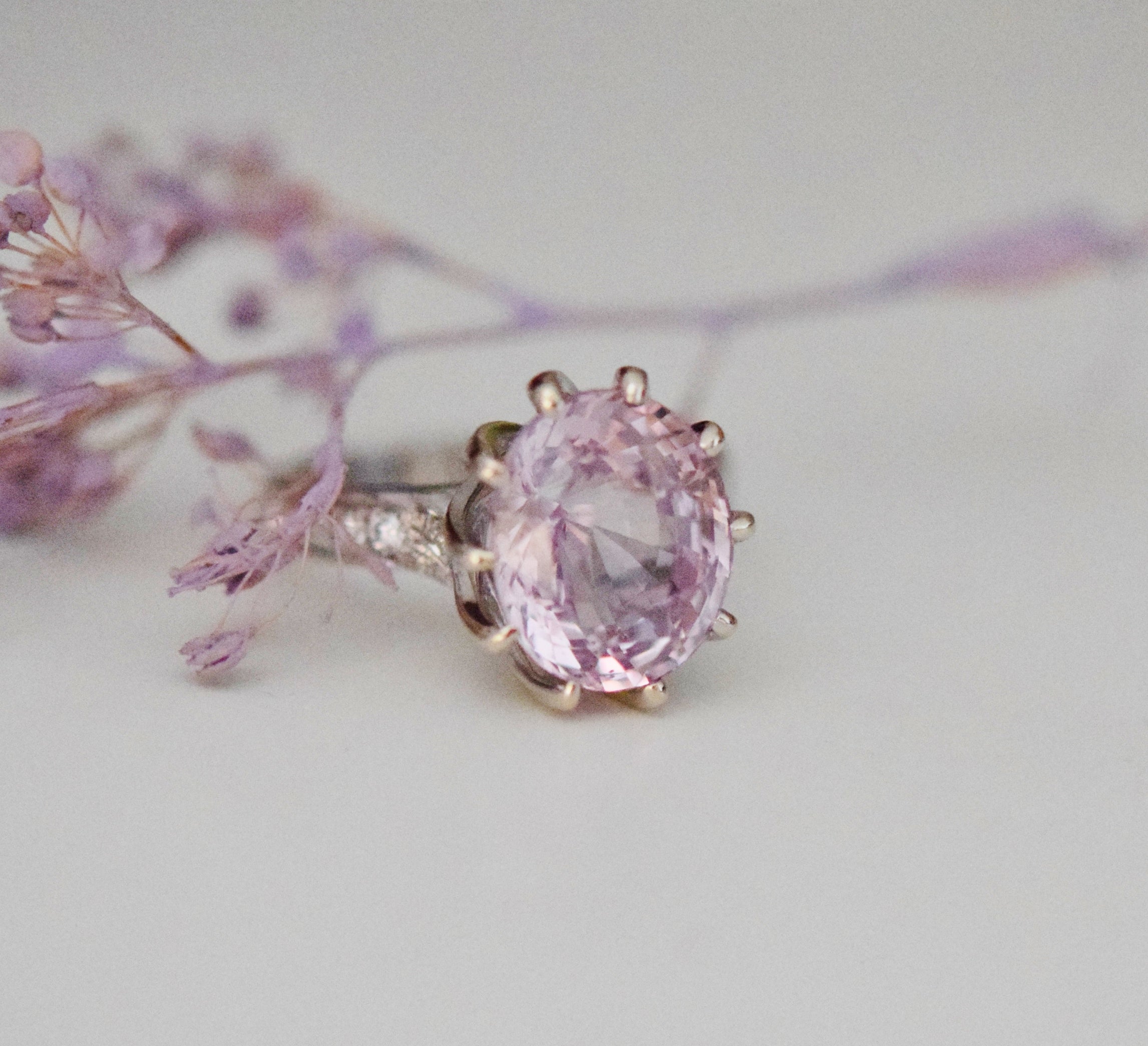 Engagement rings with Natural and Lab grown Pink Sapphires set in ...