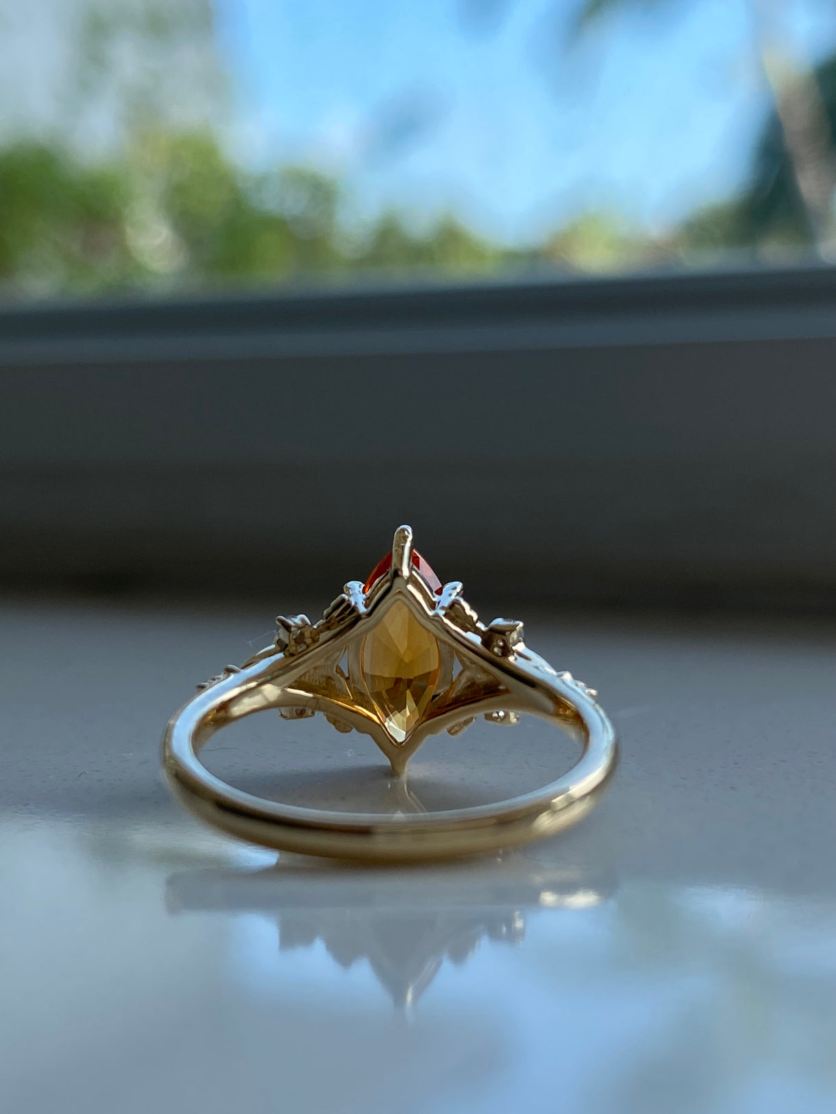 Yara Firefly Sapphire Marquise cut Engagement Ring – PinkSapphireRings.com