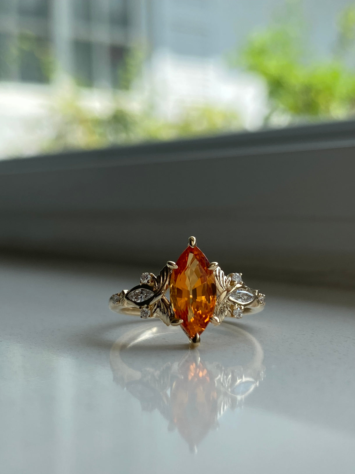 Yara Firefly Sapphire Marquise cut Engagement Ring – PinkSapphireRings.com